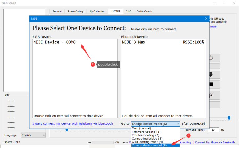 How to Change Control Board Model – NEJE